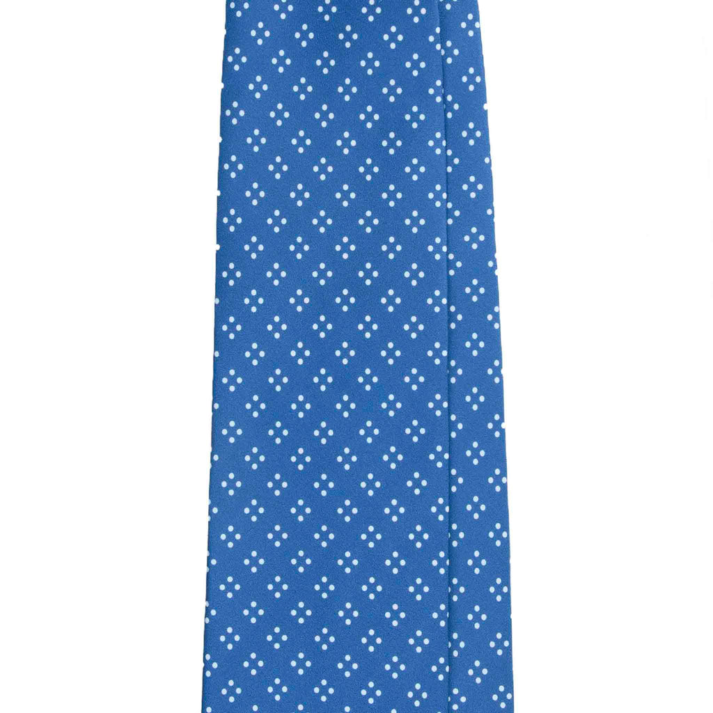 Light Blue Silk Tie with White Polka Dots Micro Pattern | Serà Fine Silk