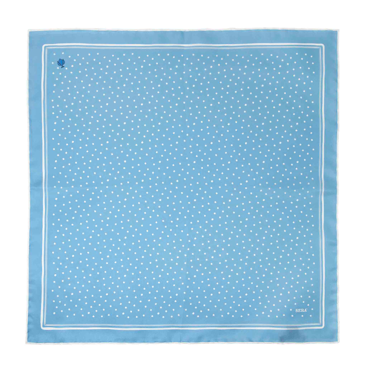 Pumo Light Blue Silk Pocket Square | Serà Fine Silk