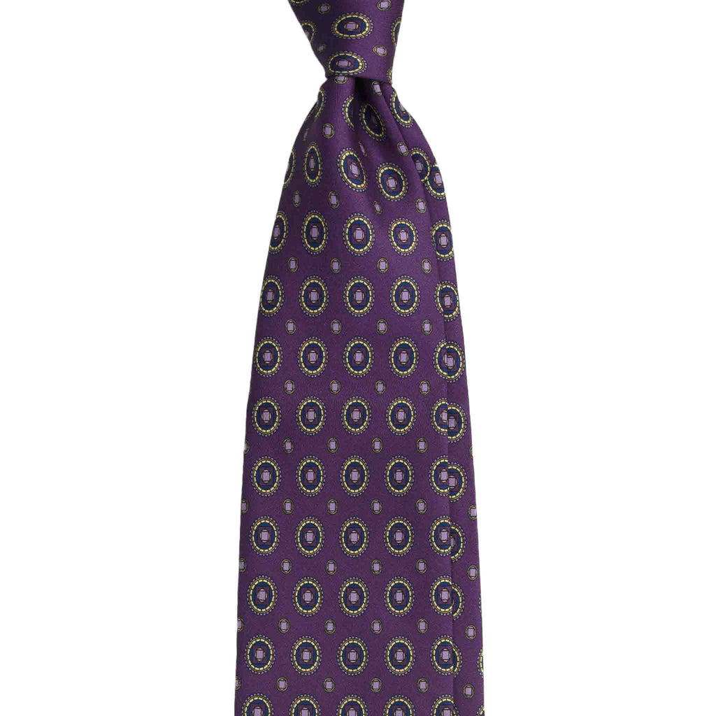 Purple Silk Tie with Medallions | Handmade Italian Silk Tie – Serà Fine ...