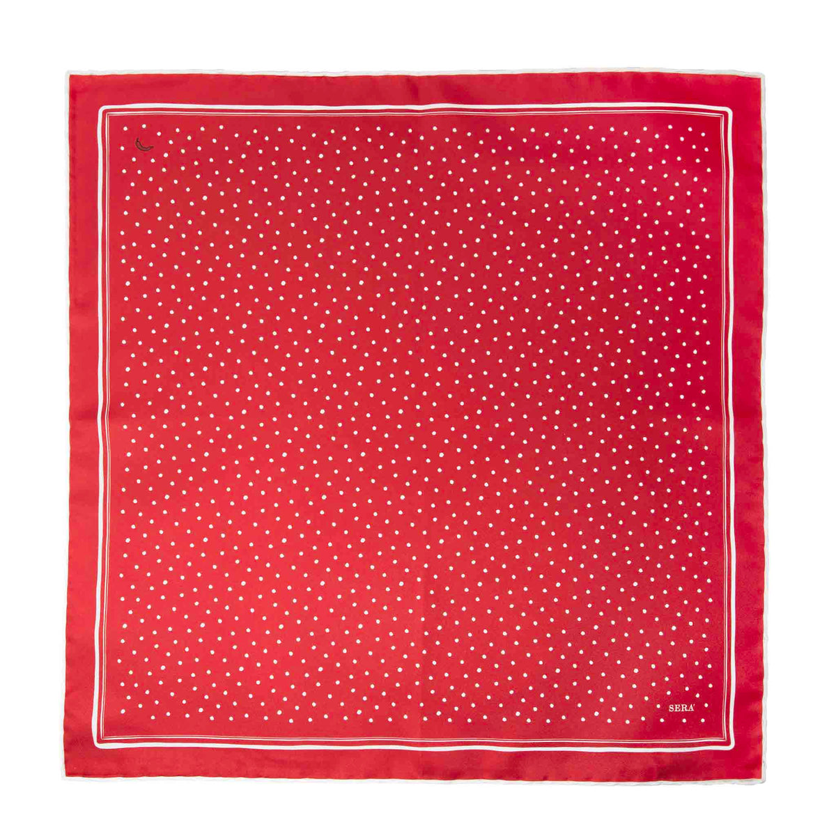 Cornicello Red Silk Pocket Square | Serà Fine Silk