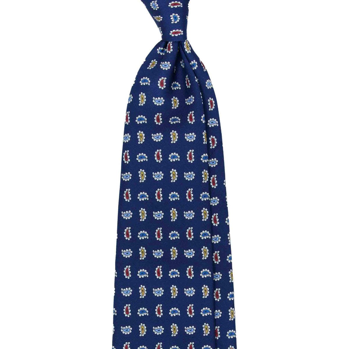 Blue Silk Tie with Colorful Paisley Pattern | Serà Fine Silk