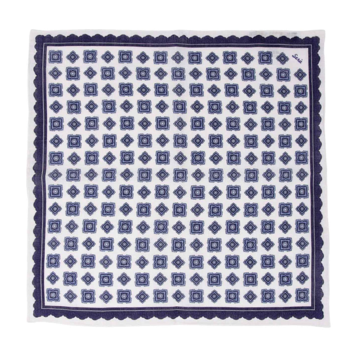 Blue Rombs Linen Pocket Square – Serà Fine Silk